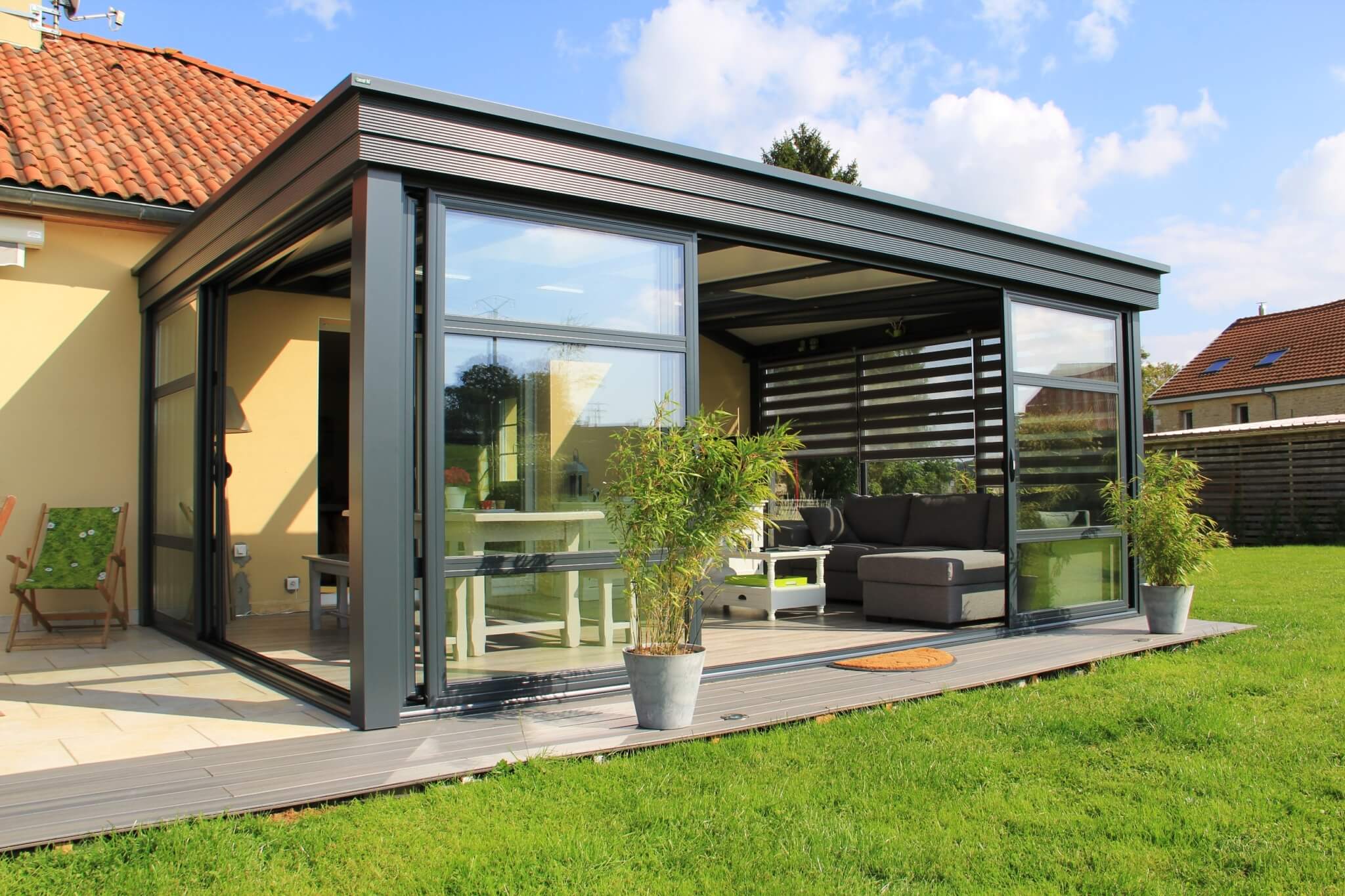 Véranda contemporaine Homéa : véranda moderne, design en alu | Concept Alu